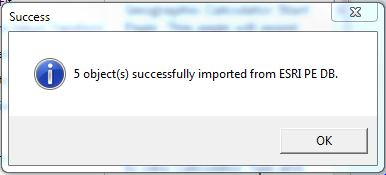 Import Objects from ESRI Projection Engine Database