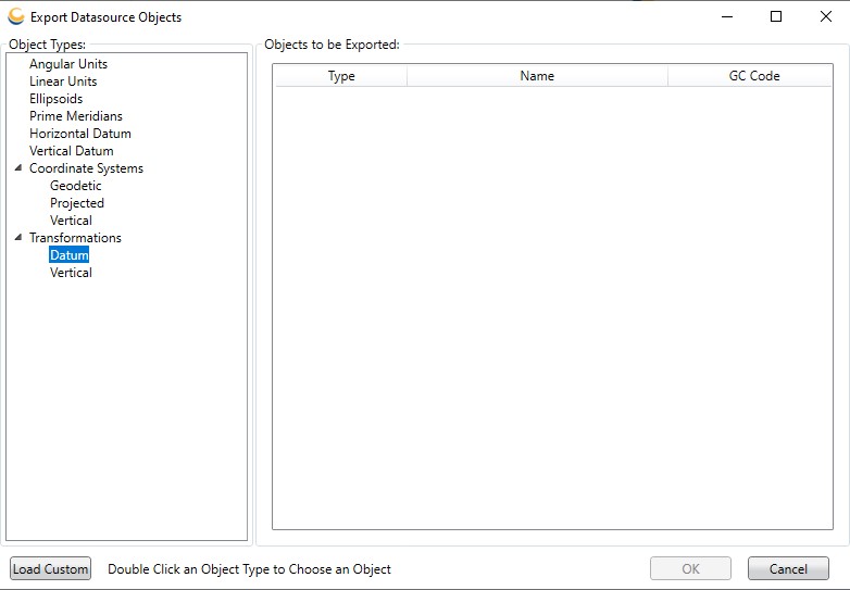 Export Objects to Esri Projection Engine Database