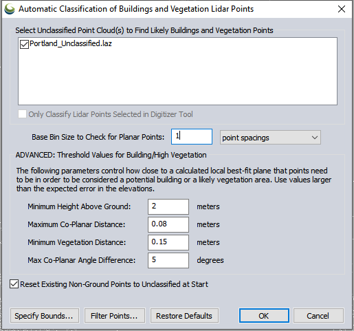 Lidar Automatic Non-Ground Classification Lidar Automatic Non-Ground Classification