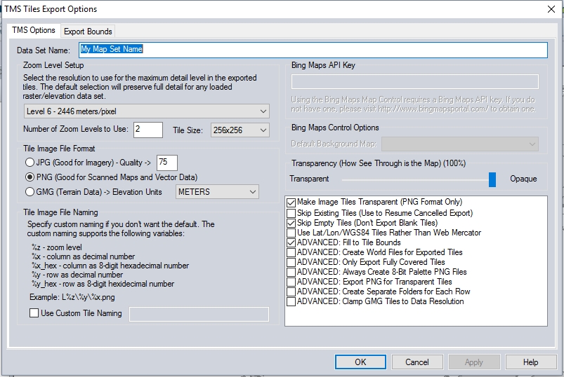 TMS (Time Map Service) Tiles