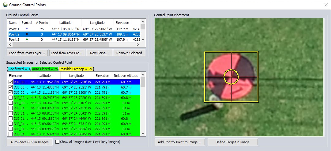 Ground Control Points With Pixels to Points 