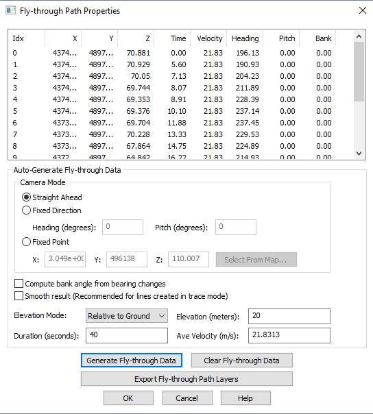 Defining or Editing a Fly-through Path