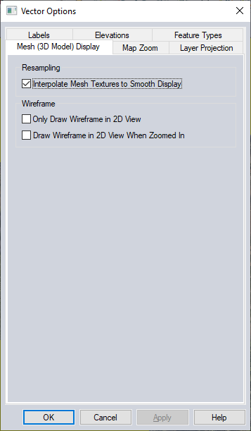 Mesh Layer Display Options