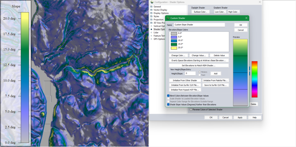 Easily Created Slope Maps in Global Mapper