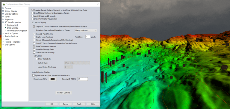 Visualizing 3D Data in Global Mapper: 3D Viewer